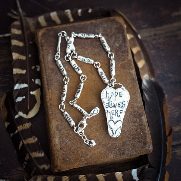 Hope Lives Here Confetti Turquoise Necklace - Island Cowgirl