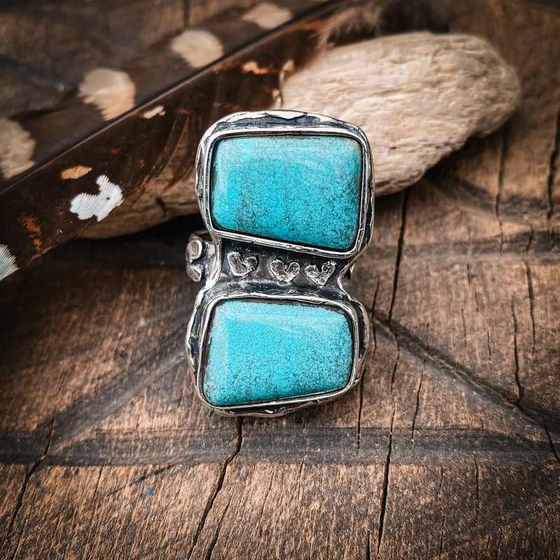 Bold Western Turquoise Rings - Island Cowgirl