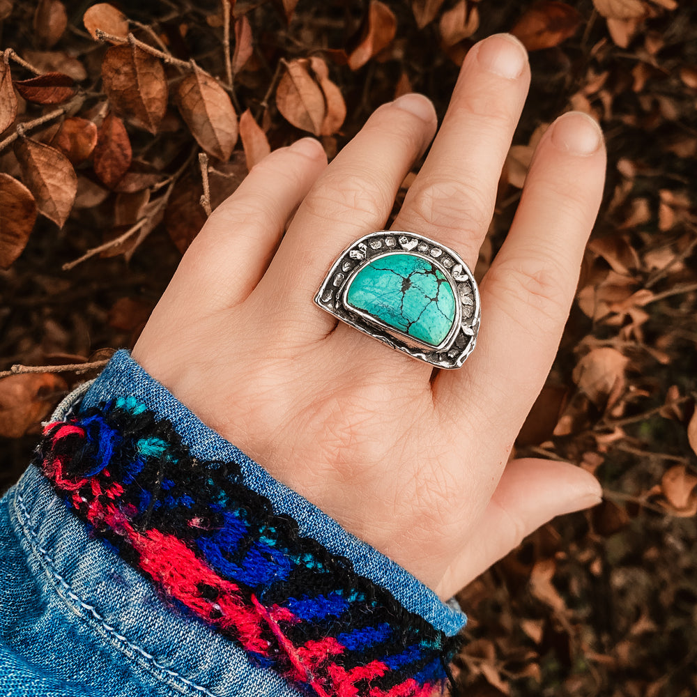 Bold Western Turquoise Rings - Island Cowgirl